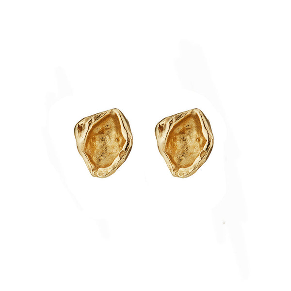 14k Tiny Concave Shard Studs - KESTREL