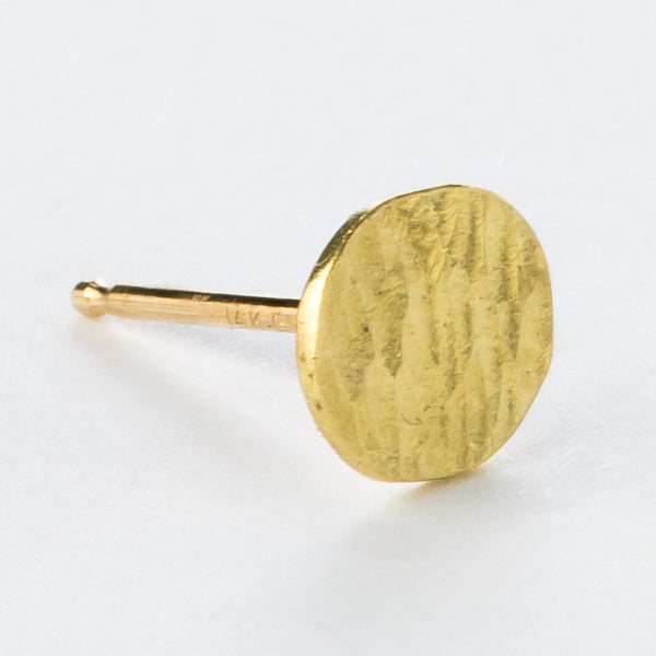 18K Hammered Circle Studs - KESTREL
