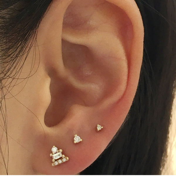 14K 1.5MM Diamond Dot Studs - KESTREL