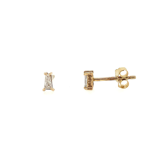 Tapered Diamond Baguette Studs - KESTREL