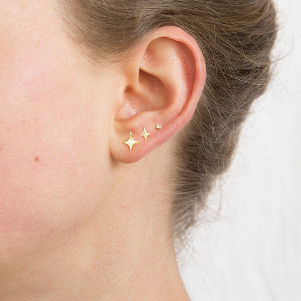 14k Tiny Sparkle Studs - KESTREL
