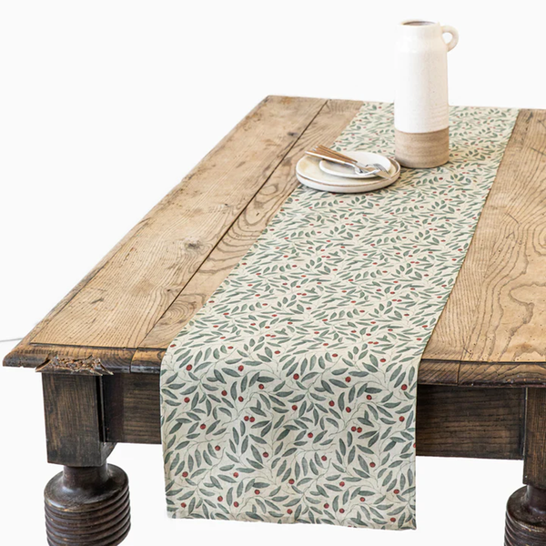 Linen Table Runner - Mistletoe - KESTREL