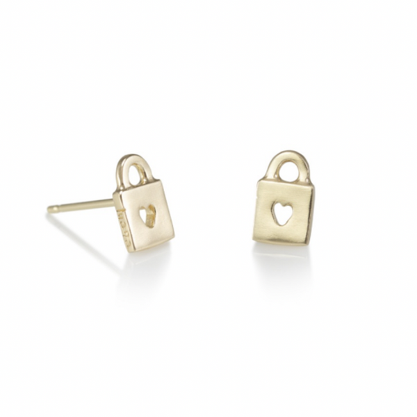 Tiny Gold Love Lock Stud - KESTREL