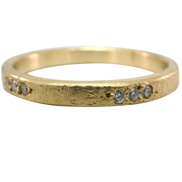 **18K Diamond Weathered Band** - KESTREL