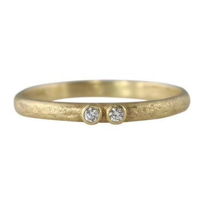 Weathered Double Diamond Stack Ring - KESTREL