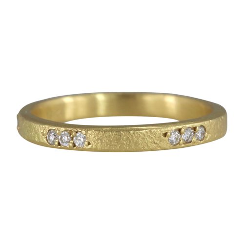 **18K Diamond Weathered Band** - KESTREL